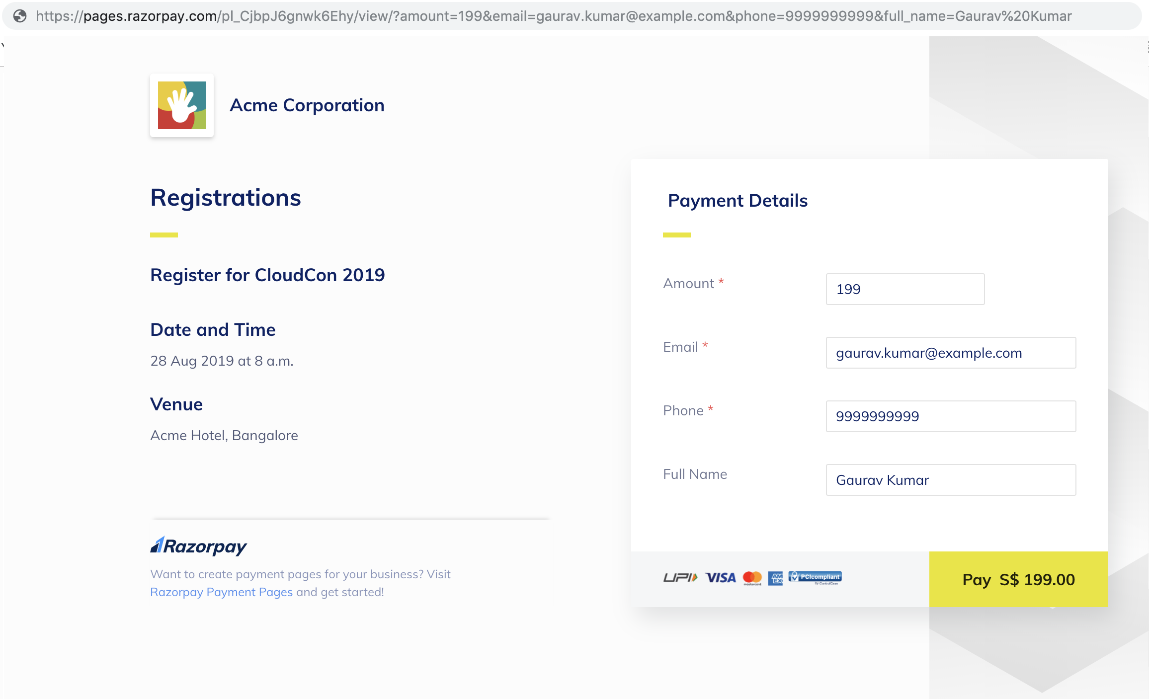 Customise Payment Pages